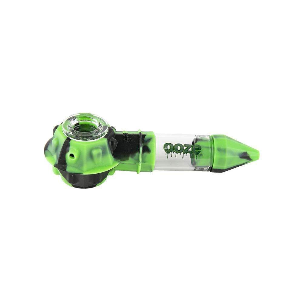 Ooze Bowser Silicone Glass Pipe - Black / Green