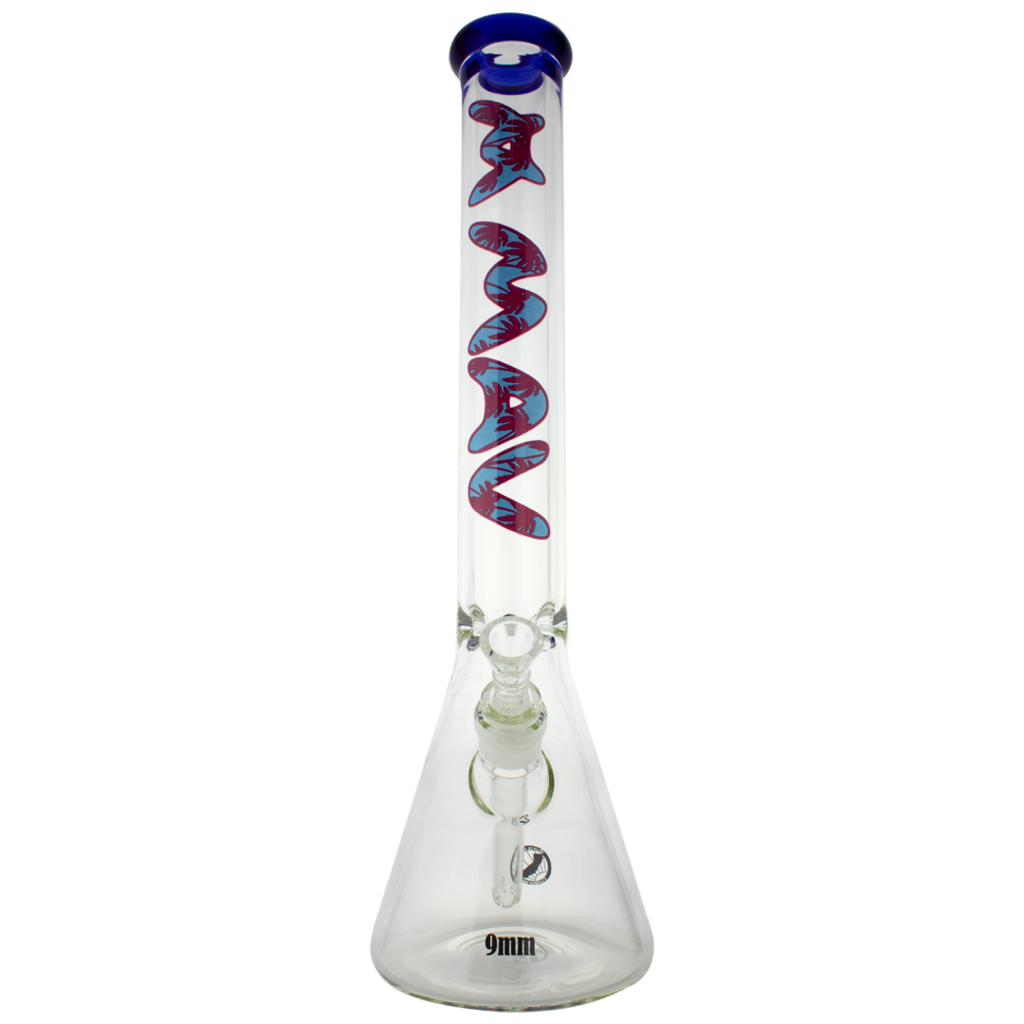 Maverick Glass - 9mm Beaker Bong Pink Palms Specialty Slab 18''
